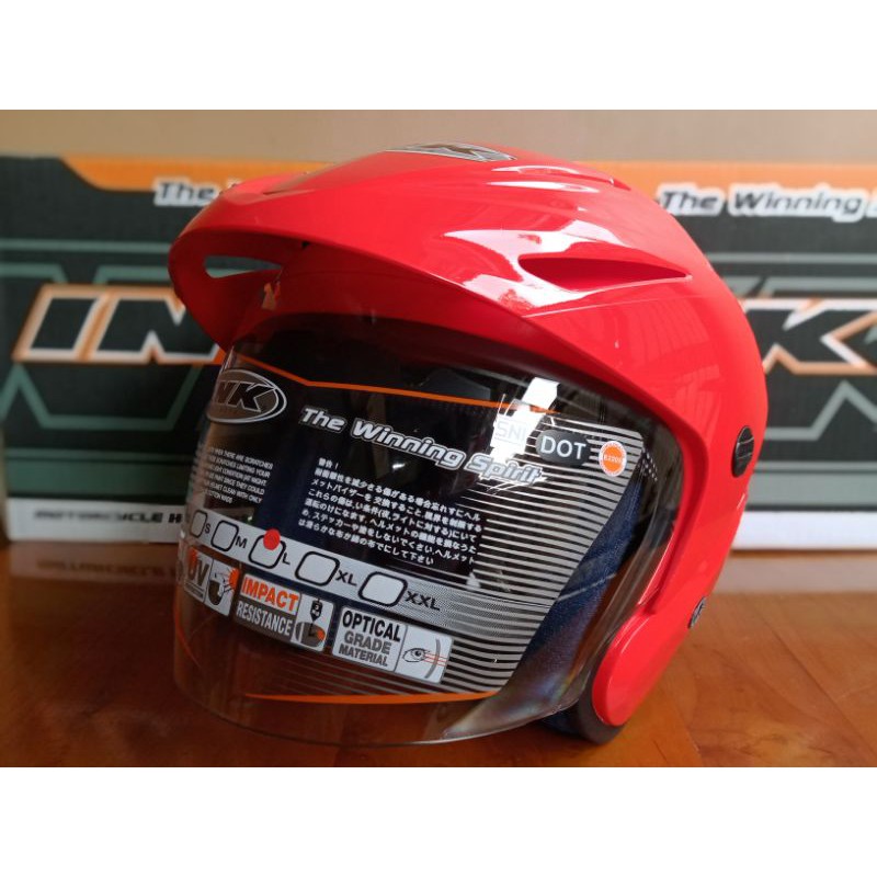 Jual HELM HALF FACE HELM INK CX 22 SOLID FIRE RED HELM ORIGINAL ...