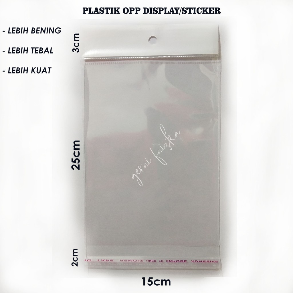 Jual PLASTIK OPP DISPLAY/STICKER 15x25~16x25 | Shopee Indonesia