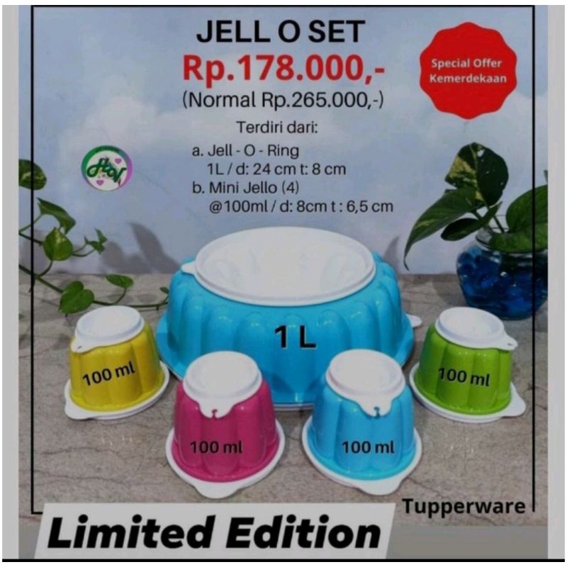 Jual Jell O set tempat puding by Tupperware | Shopee Indonesia