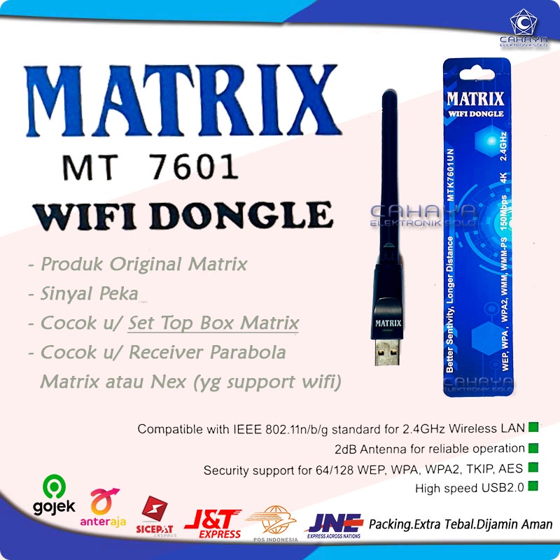 Jual USB Wifi dongle Matrix Evinix Visat Venus MT 7601 Receiver HD Adapter 5 dbi Komputer STB ...