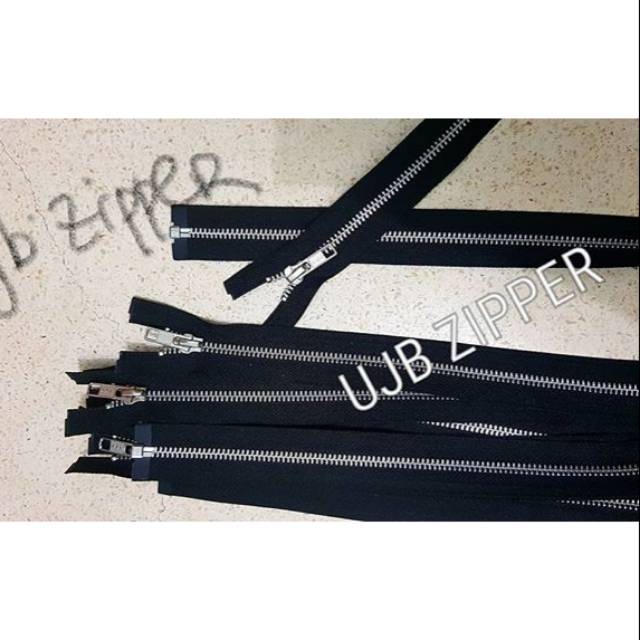 Jual YKK Gigi besi panjang 30inci/ 76cm , 100cm / 1meter silver YKK Open jaket resleting ...
