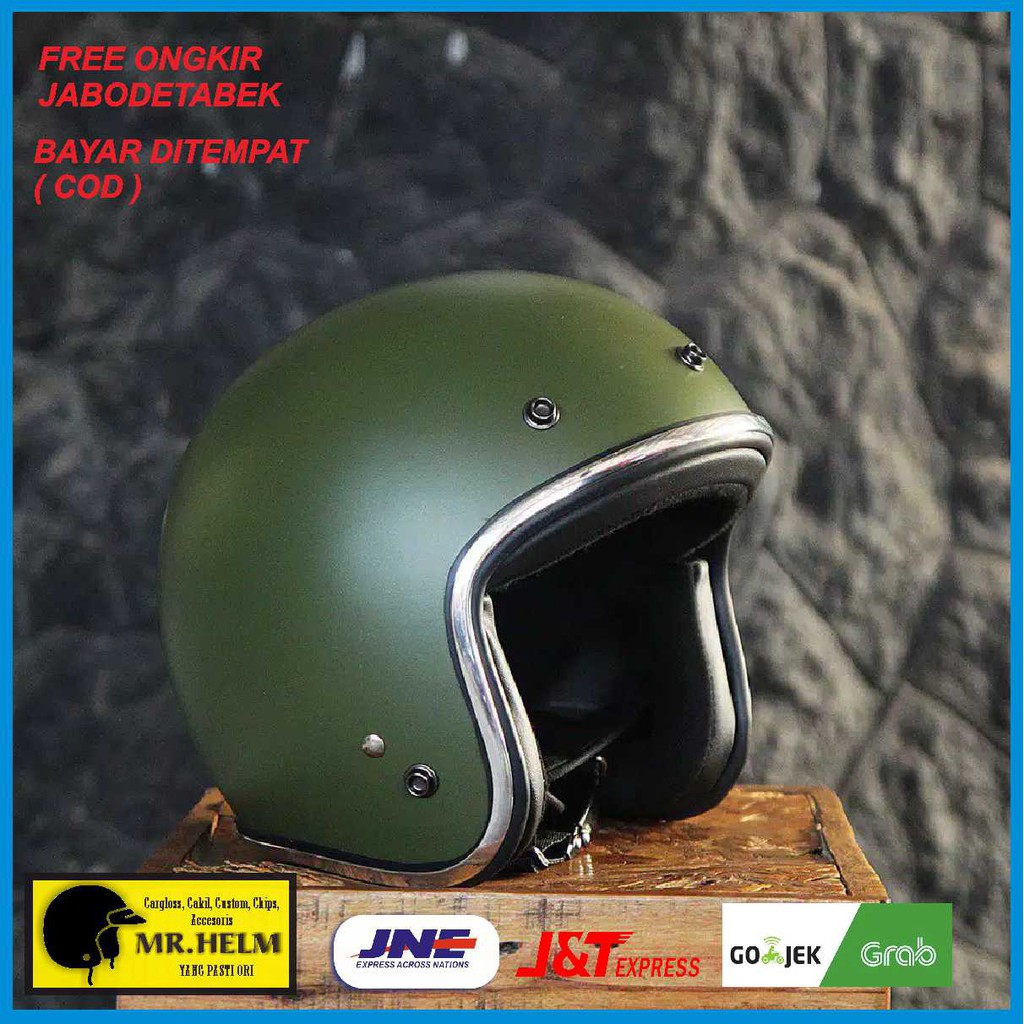 Jual HELM BOGO RETRO SADA JITSU MATTE ARMY PREMIUM QUALITY ( MR. HELM ) | Shopee Indonesia