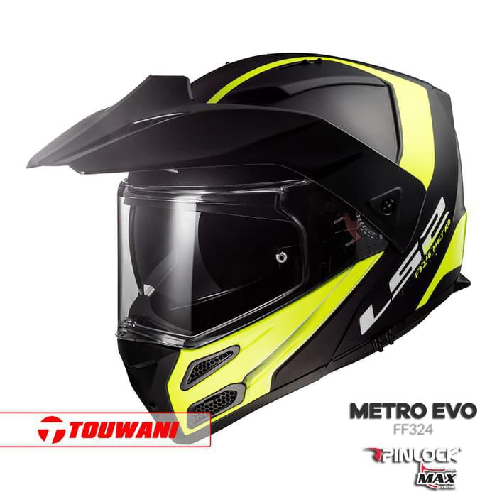 Jual HELM LS2 FF324 METRO RAPID MATT BLACK GLOSS YELLOW | Shopee Indonesia