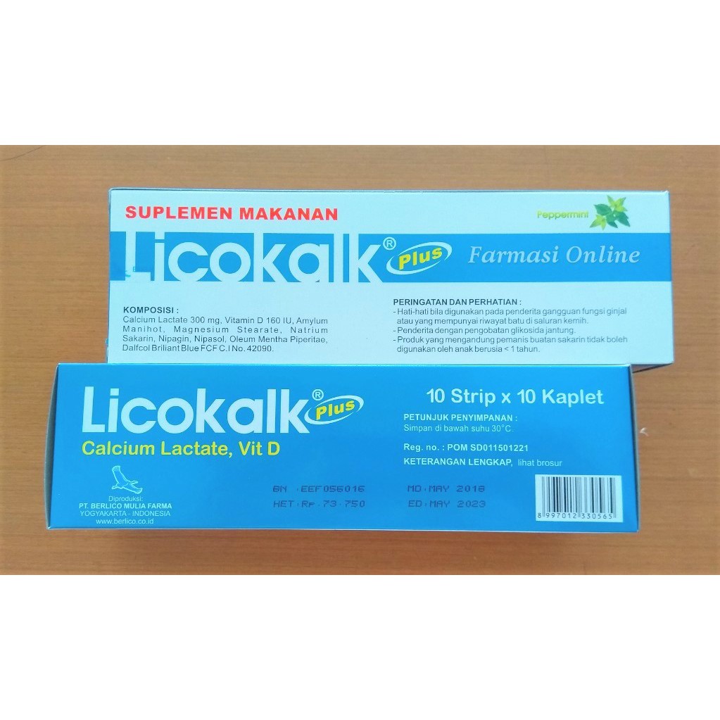 Jual Licokalk Plus Calcium Kalsium Plus Vitamin D - Box 100 Tablet ...