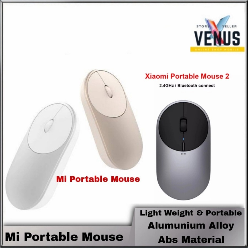 Jual Mi Portable Mouse - Wireless mouse 2.4Ghz Bluetooth 1200dpi ...
