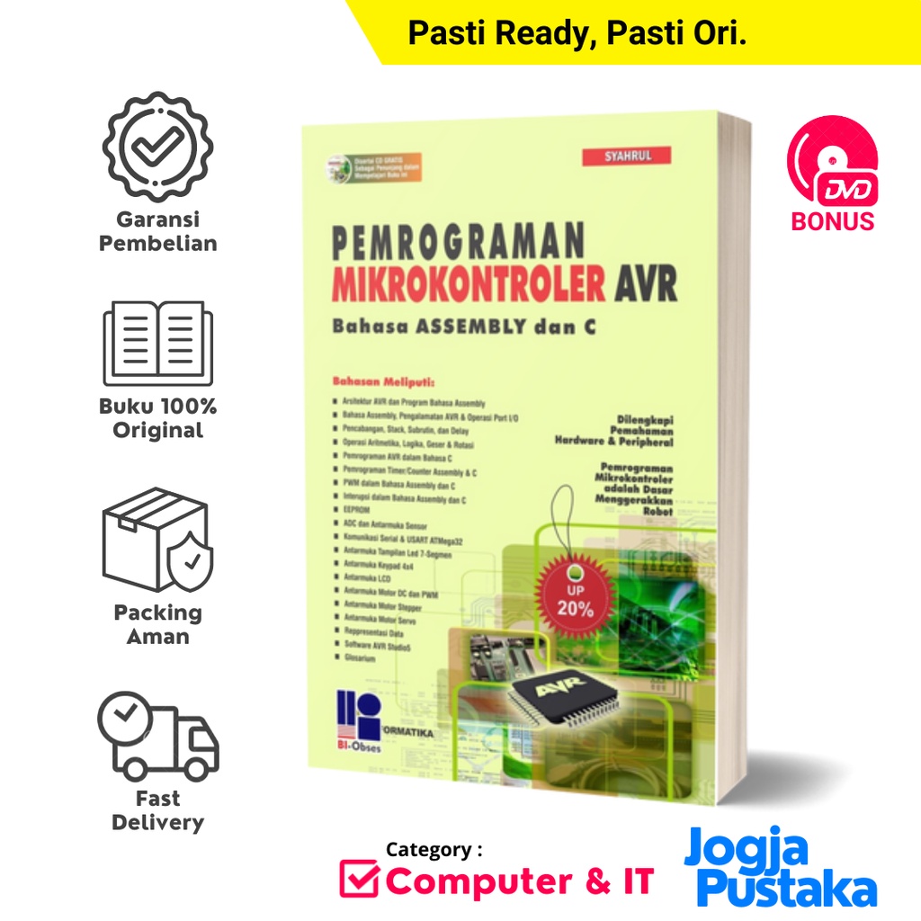 Jual Buku Pemrograman Mikrokontroler AVR Bahasa Assembly dan C + DVD ... Jual Buku Pemrograman Mikrokontroler AVR Bahasa Assembly dan C + DVD ...