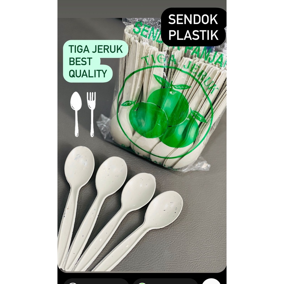 Jual Sendok Panjang Tiga Jeruk - Sendok Makan Plastik | Shopee Indonesia