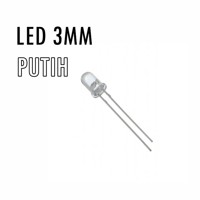 Jual Led Putih Super Bright 3mm Lampu Led 3 mm Warna Putih Terang | Shopee Indonesia