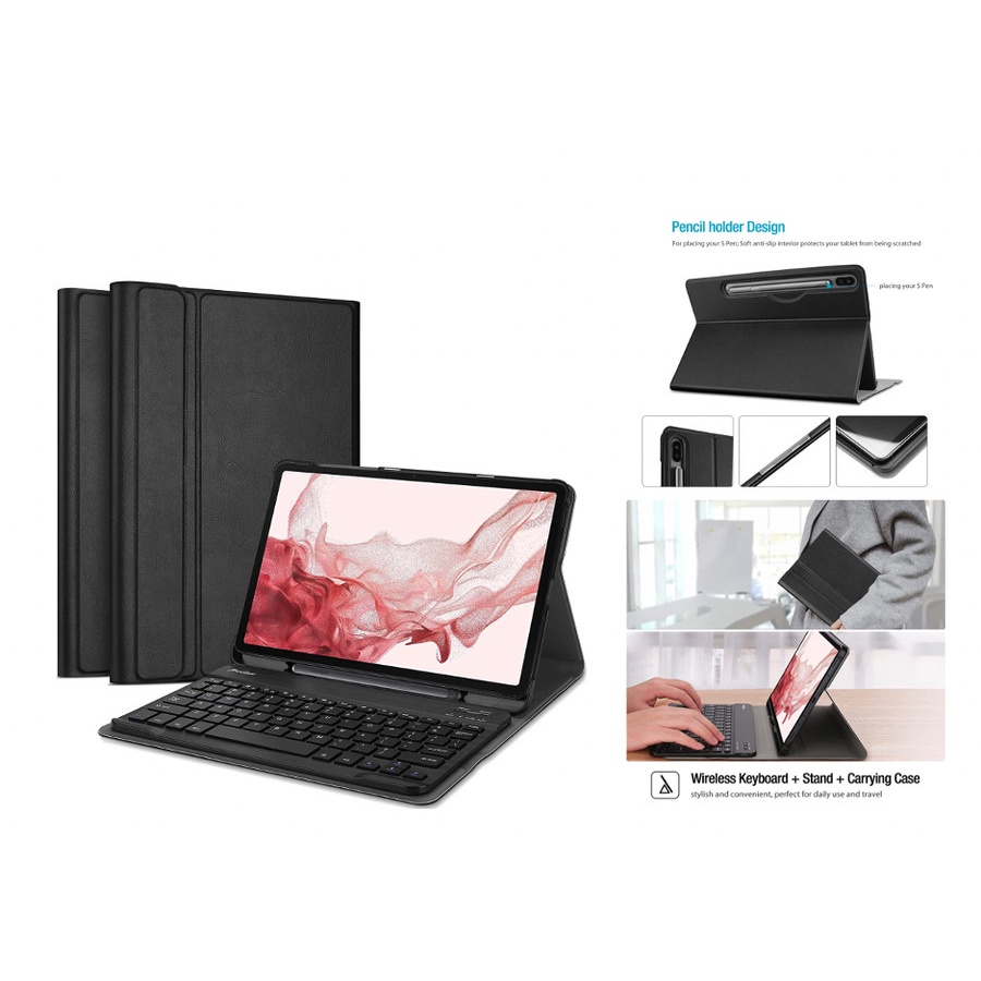 Jual Samsung Tab S8 PLUS ULTRA Book Cover KEYBOARD Bluetooth Premium ...
