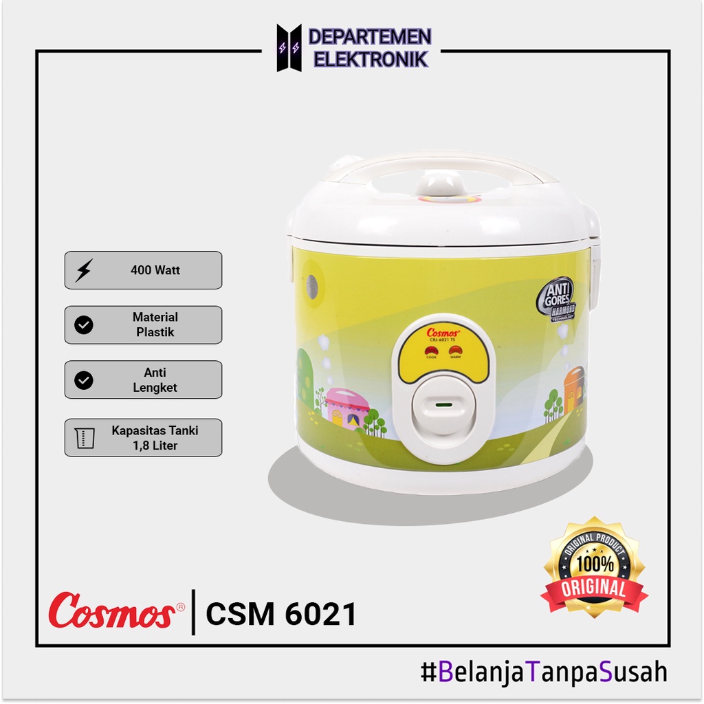 Jual Cosmos CRJ 6021 – Magic Com / RIce Cooker 1.8 Liter Harmond MURAH ...