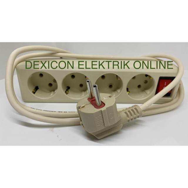 Jual Stop kontak arde on-off/colokan listrik 4 lubang/sambungan listrik ...