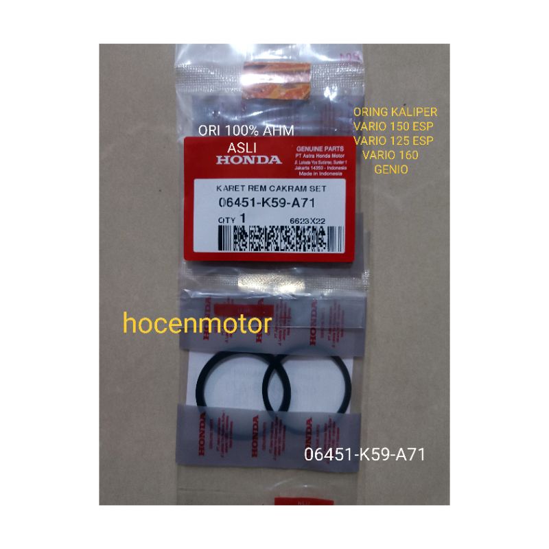 Jual ORING SEAL PISTON KALIPER VARIO 125/150 ESP 06451-K59-A71 ORI 100%AHM | Shopee Indonesia