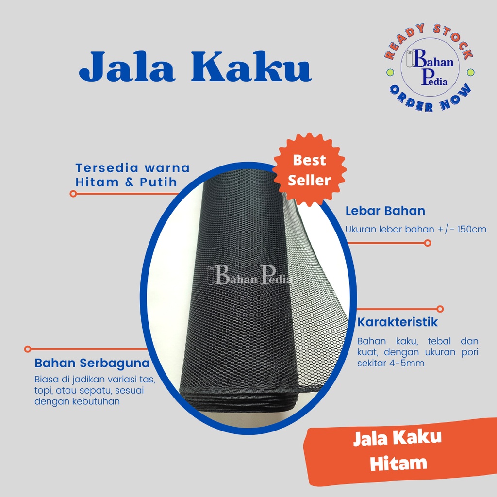 Jual [Meter] Bahan Jala Tebal Kaku Kain Jaring Lapisan 100 x 150 cm ...