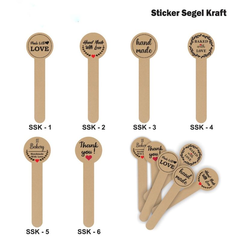Jual Sticker Seal Dus Kraft isi 42pcs / Stiker Segel Kemasan Botol ...