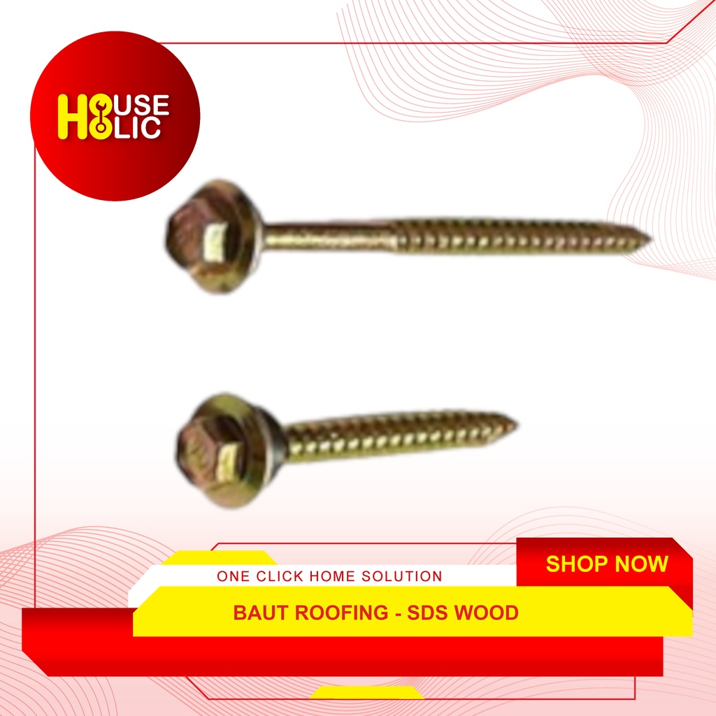 Jual SDS Wood Self Driling Screw 12 × 50 Per Pcs Baut Kayu Roofing ...