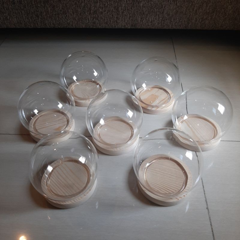 Jual Globe Round Glass Dome Bulat Terrarium Bunga Preserved Dried ...