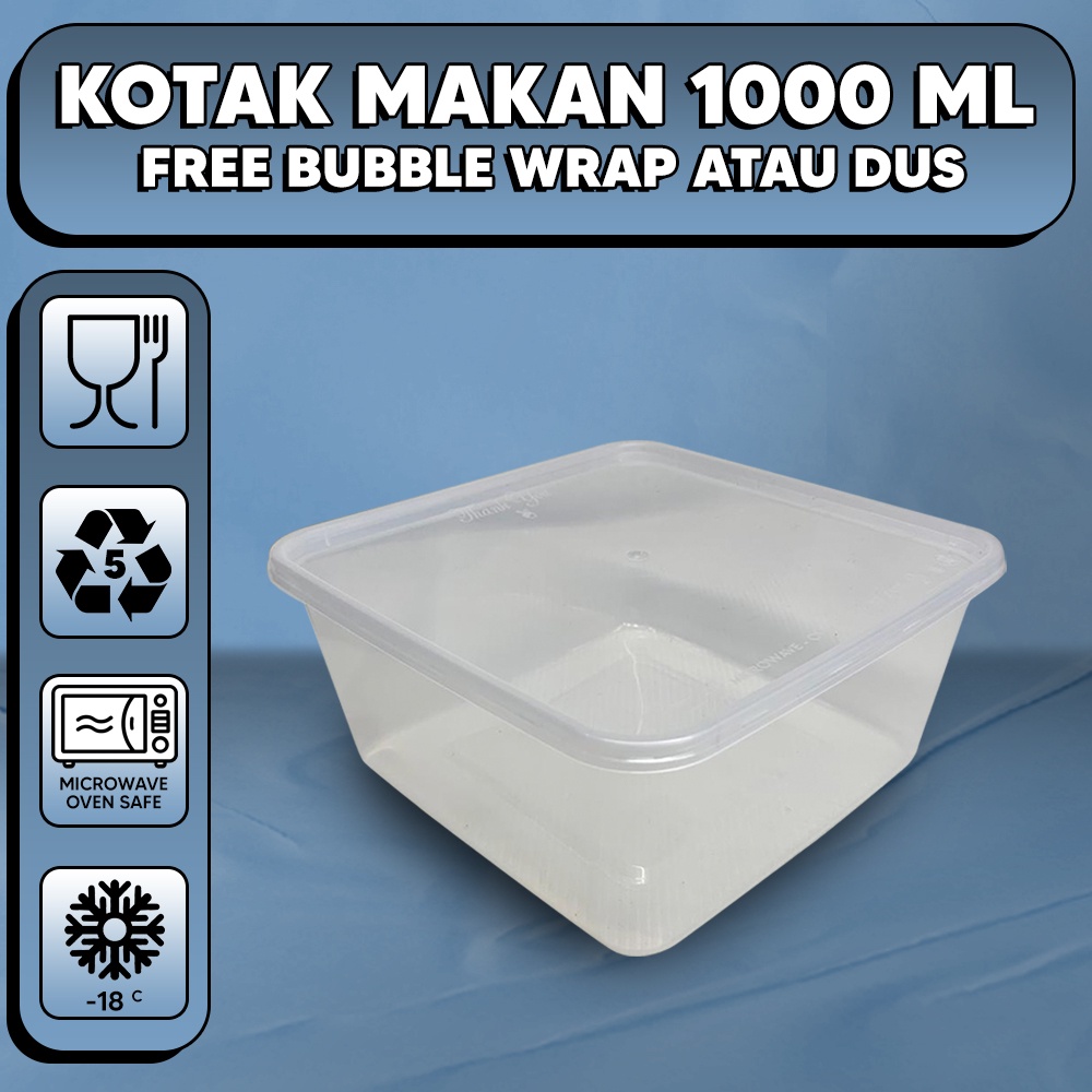 Jual Kotak Makan Plastik / Thinwall / Food Container - Kotak 1000ml ... Jual Kotak Makan Plastik / Thinwall / Food Container - Kotak 1000ml ...