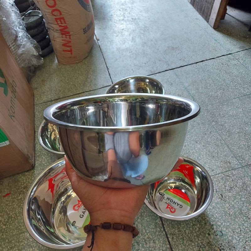 Jual Baskom Stainless Ganom 24 atau 26 atau 28 / Mangkok Stainless ...