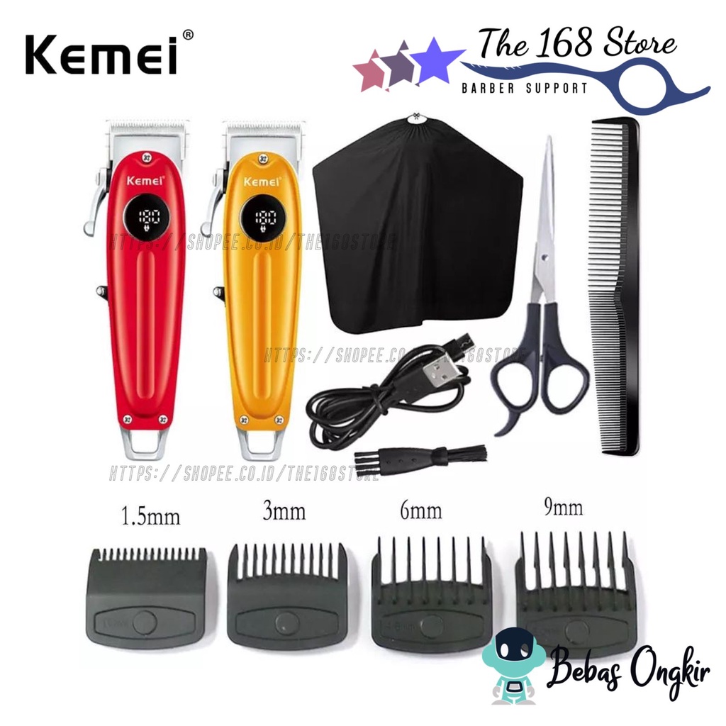 Jual Alat Cukur Rambut Kemei KM 1955 Hair Clipper Professional Elektrik Rechargeable All Metal ...