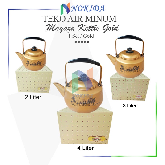Jual Nokida Teko Arabia Mayaza 1 Set / Ceret Kuning Stainless / Kettle ...