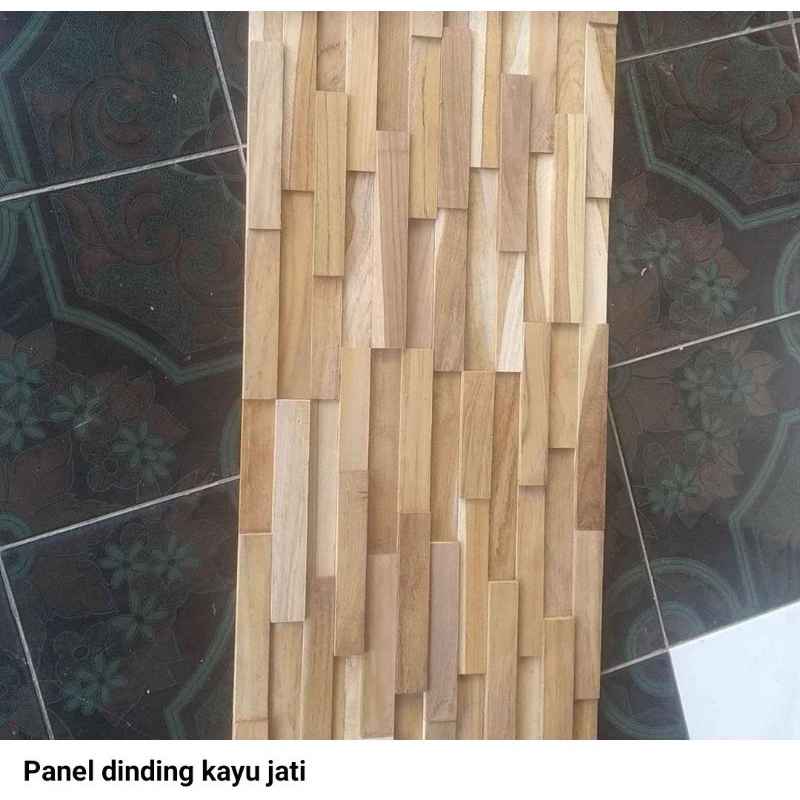 Jual panel dinding 3D kayu jati isi 10 pcs | Shopee Indonesia