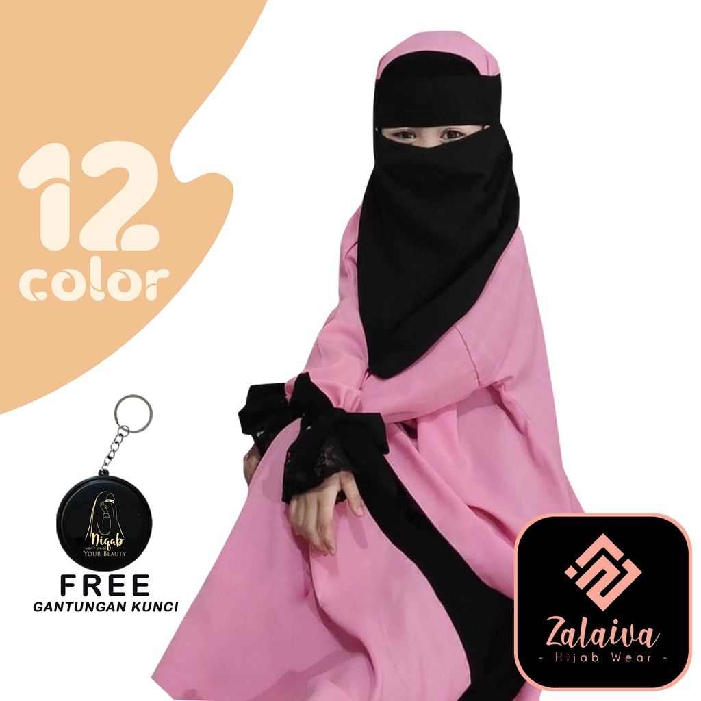Jual ZALAIVA ️ Niqab Bandana Anak 2 Layer Tanpa Jahitan Bawah Mata Cadar anak Umur Usia 3 4 5 6 ...