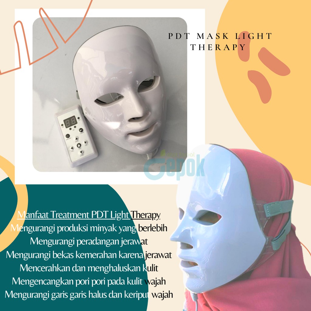 Jual Led PDT light omega aqua 7 warna sinar wajah topeng mask | Shopee Indonesia