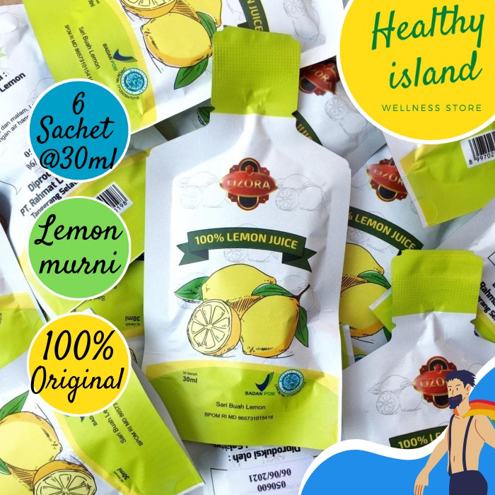 Jual Jus Lemon Sachet Murni Ozora Pure Lemon Juice - 6 Sachet | Shopee ...