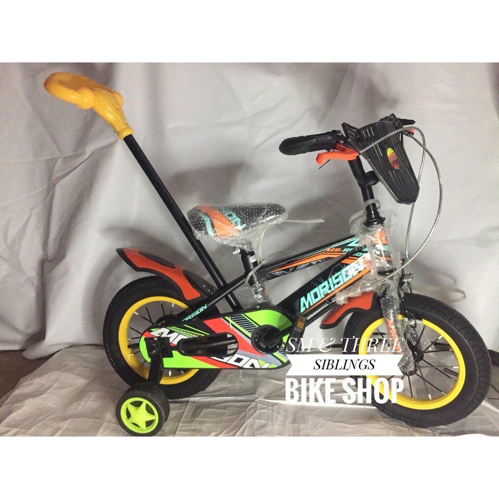 Jual SEPEDA ANAK MORISON BLACK TOSCA ORANGE DENGAN DORONGAN 12 INCH ...