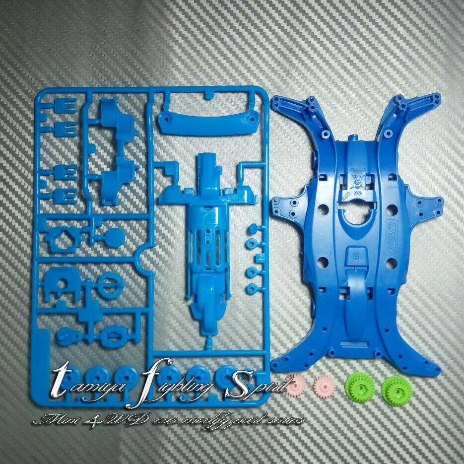 Jual Rep Tamiya MA Fluorecent Chassis Set Polycarbonate Body (Blue ...