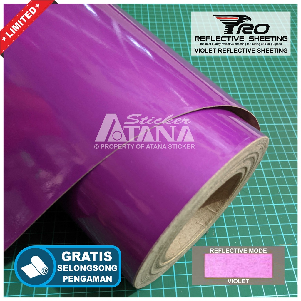 Jual Bahan Stiker Cutting Ungu Pro Reflective Sheeting Skotlet Nyala ...