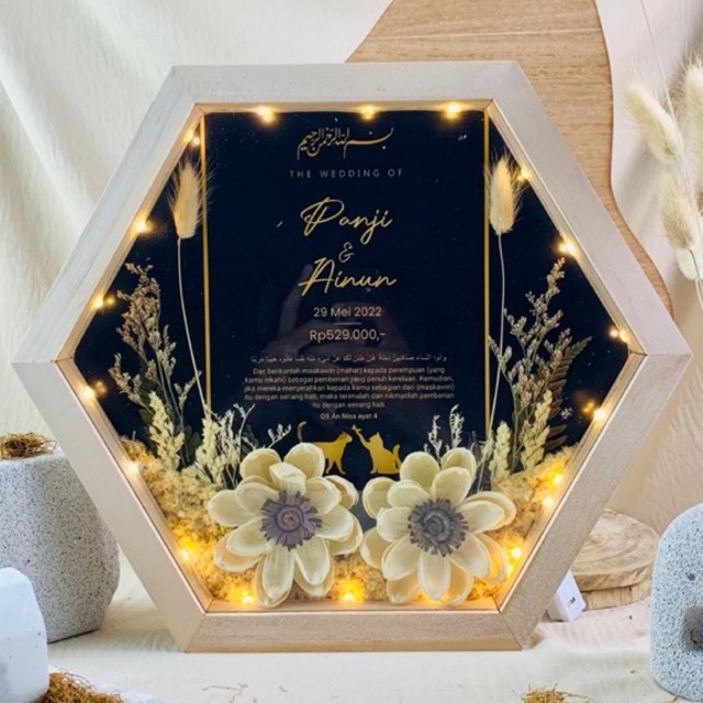 Jual MAHAR ELEGAN CUSTOM FRAME HEXAGONAL SEGI ENAM JUMBO KADO HADIAH ...