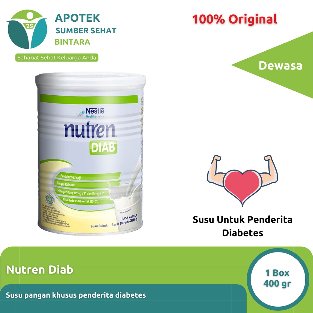 Jual Nestle Nutren Diab Susu Khusus Diabetes Mellitus 400 gram | Shopee ...