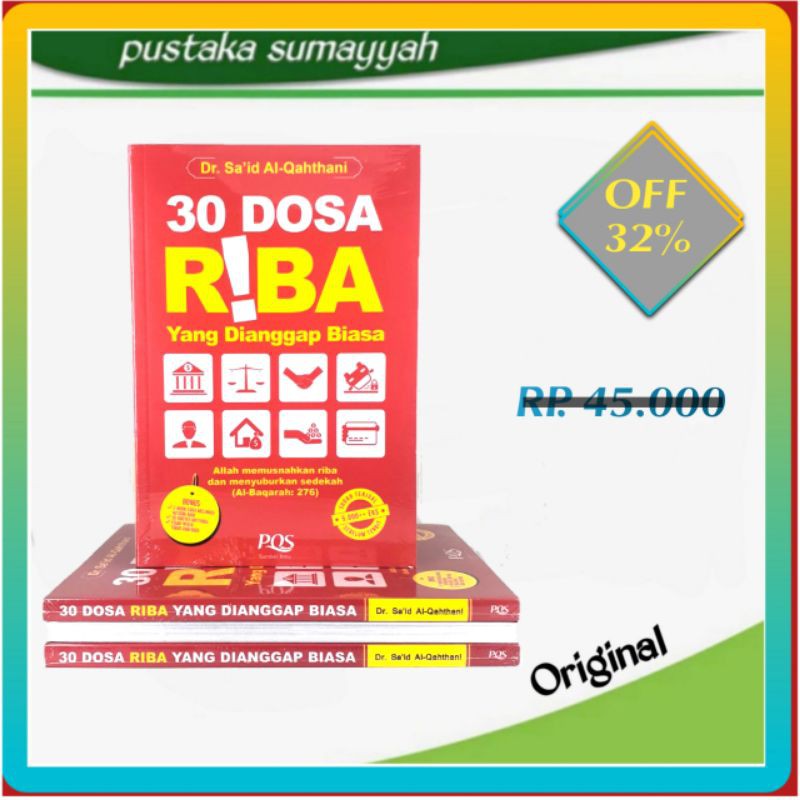 Jual PQS | Buku 30 Dosa Riba Yang Dianggap Biasa | Shopee Indonesia