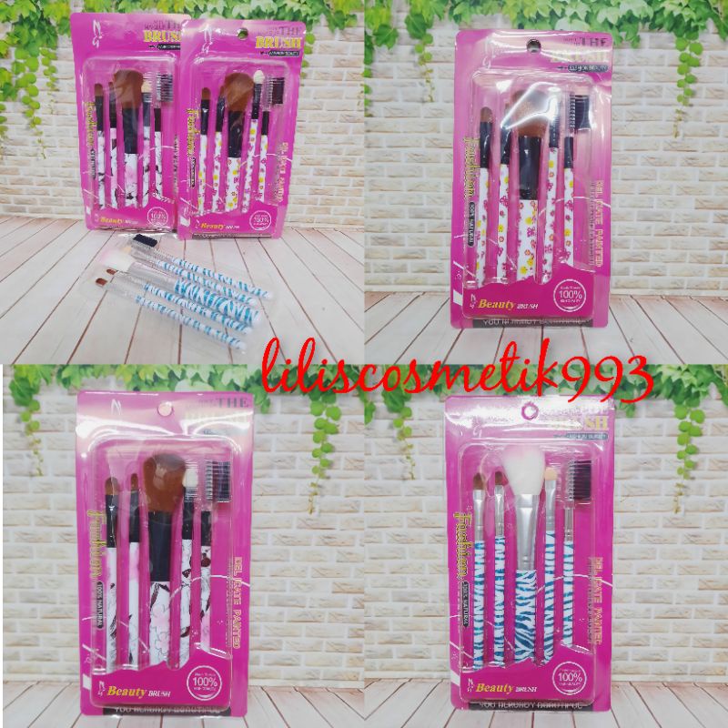 Jual PROMO!!! KUAS SET ORIENTAL ROSE 5 in 1/ KUAS MAKE UP SET | Shopee ...