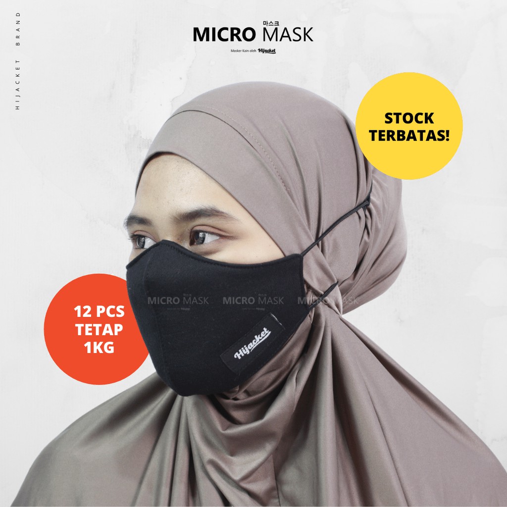 Jual Micro mask hijacket / masker kain hijab 2 ply / Masker hijab ...