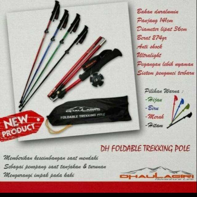 Jual Trekking Pole Lipat Dhaulagiri Ultralight Tongkat Gunung | Shopee ...