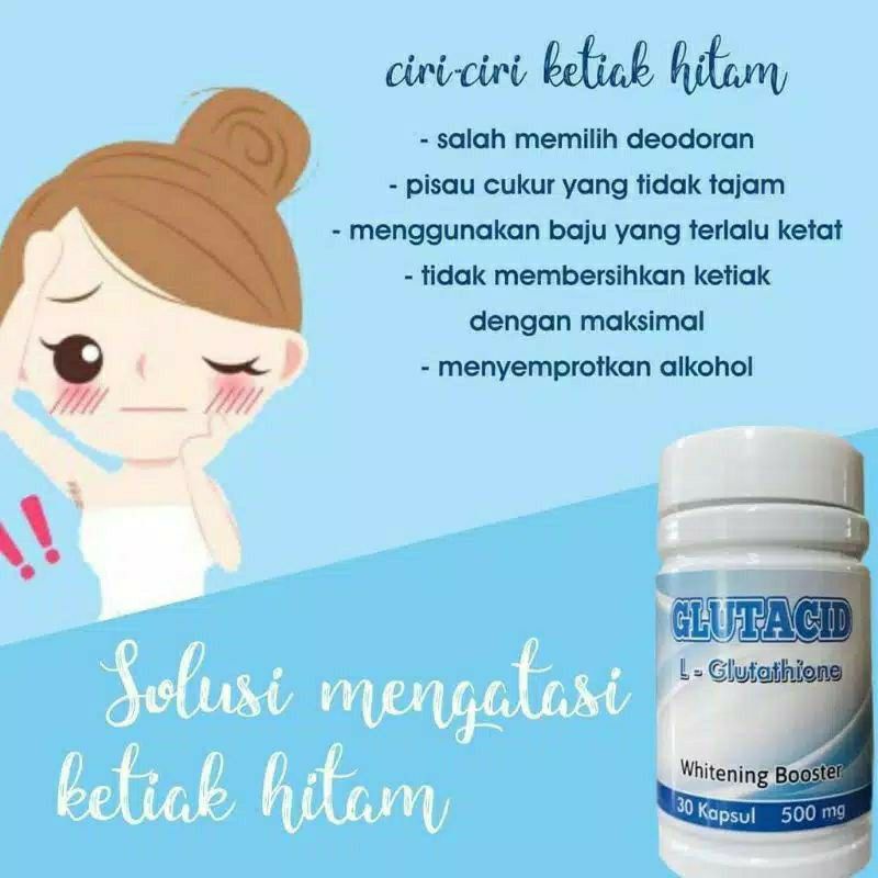 Jual New Glutacid Glutathione Whitening Booster Isi 30 Kapsul 500mg ...