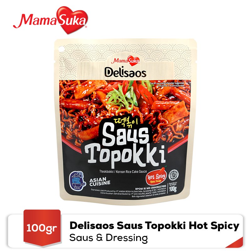 Jual Mamasuka Saus Topokki Hot Spicy Delisaos 100gr / Saos Toppokki ...