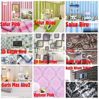 Jual Wallpaper Dinding Ukuran 45 CM x 10 M Motif TERMURAH 1 KG MUAT 2 roll pcs TERBAIK | Shopee ...