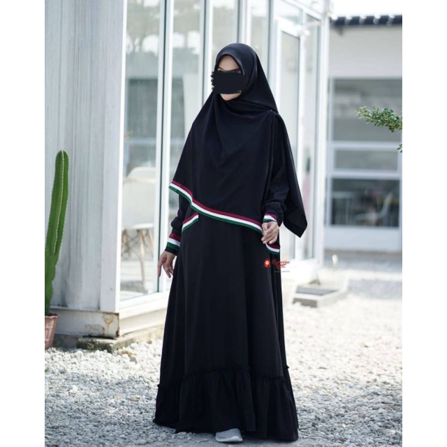 Jual PALESTINE GAMIS SET HITAM PREMIUM ORI BY KHUMAIRA SYARI (BISA COD ...