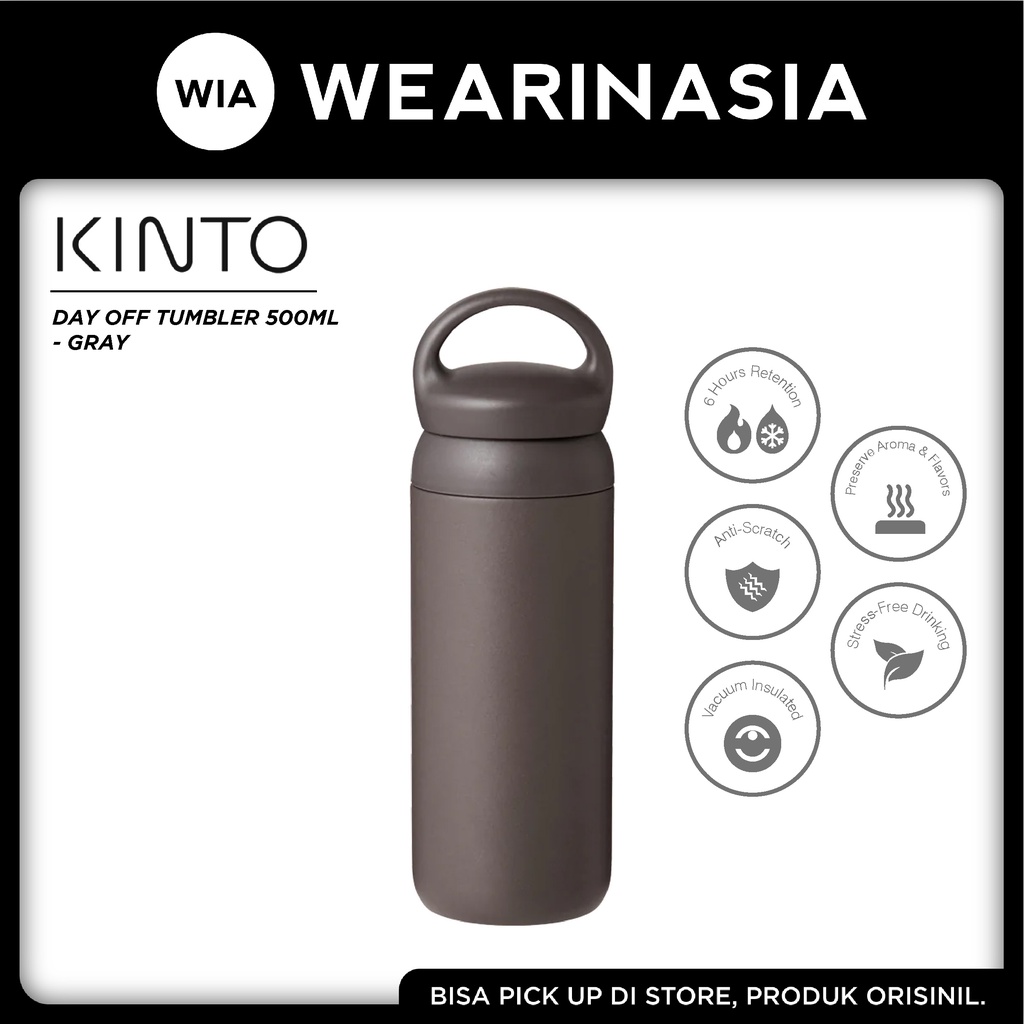 Jual Kinto Day Off Tumbler Dark Grey 500ml Vacuum Insulated Stainless Steel | Shopee Indonesia