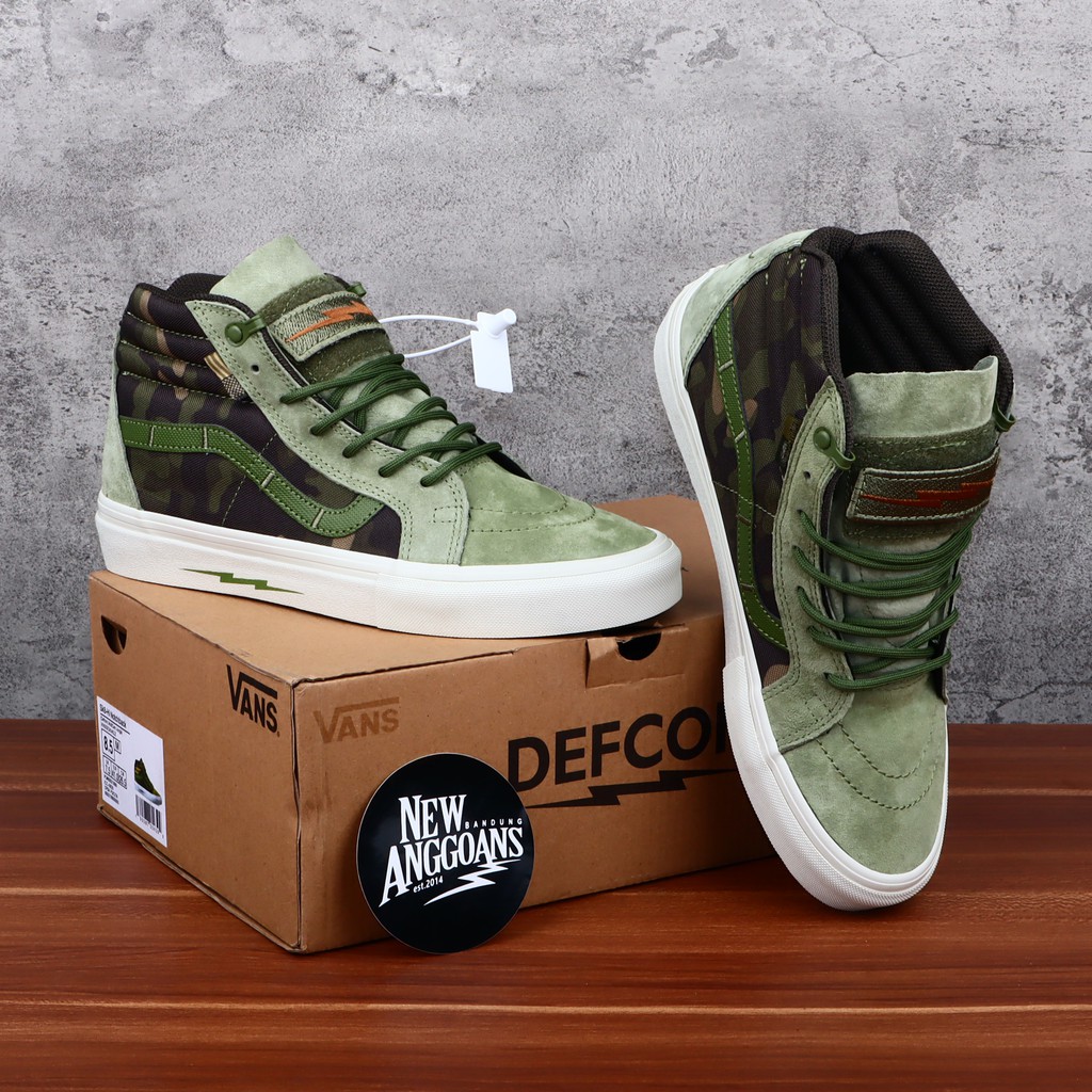 Jual Sepatu SK8 Hi X Defcon Notchback Multicam Jungle Green Hijau Camo ...