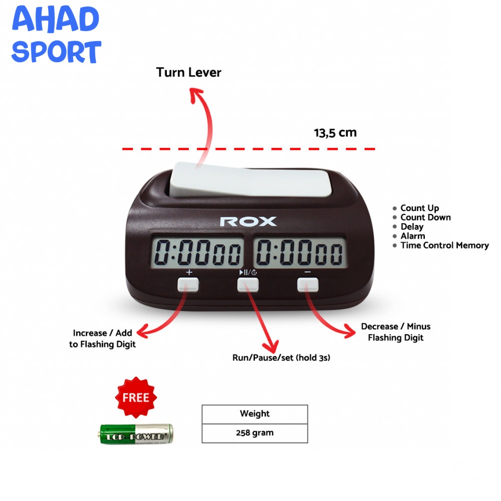 Jual Jam Catur ROX Digital CR-9907s Chess Clock Count Timer | Shopee ...