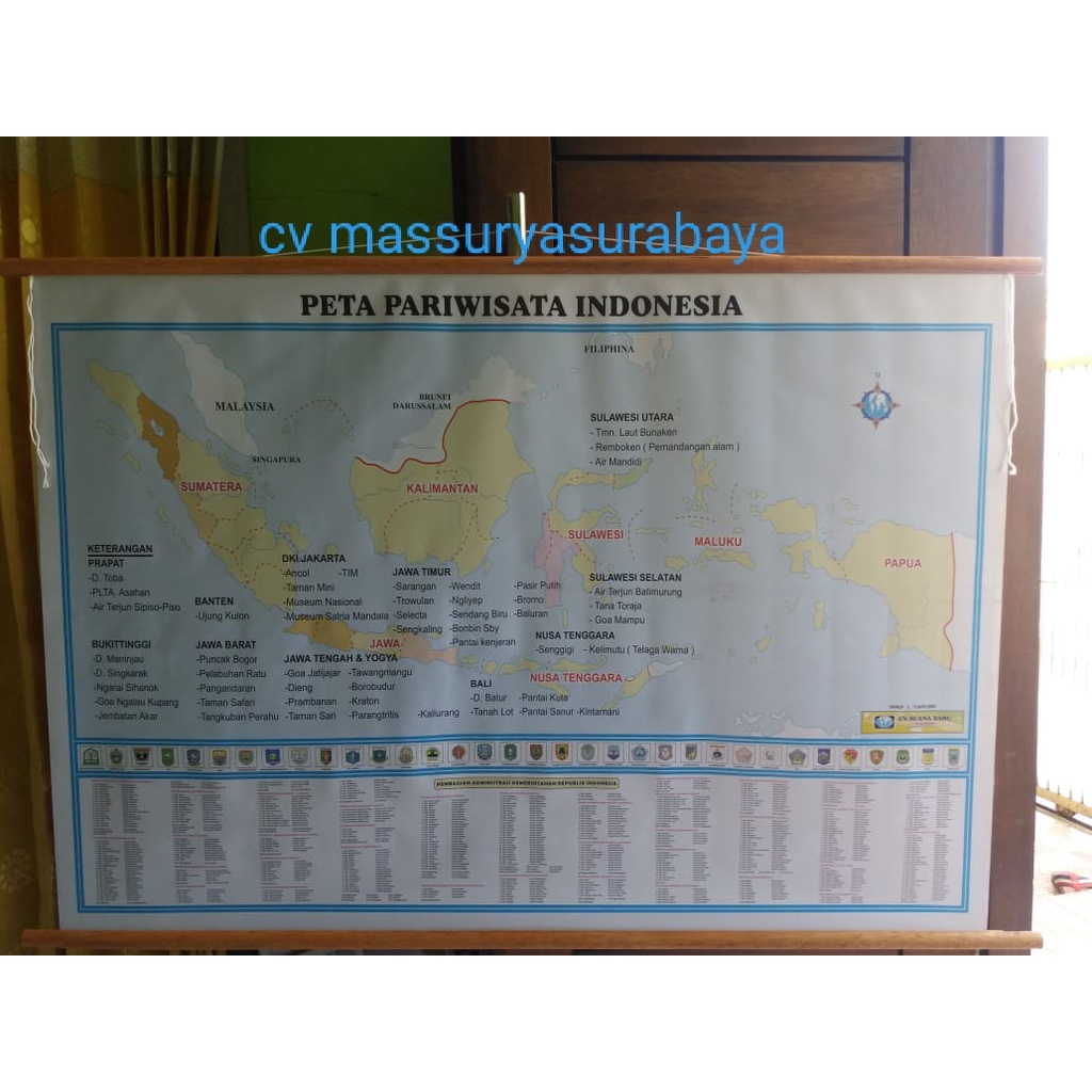 Jual Peta Pariwisata Indonesia Bingkai | Shopee Indonesia