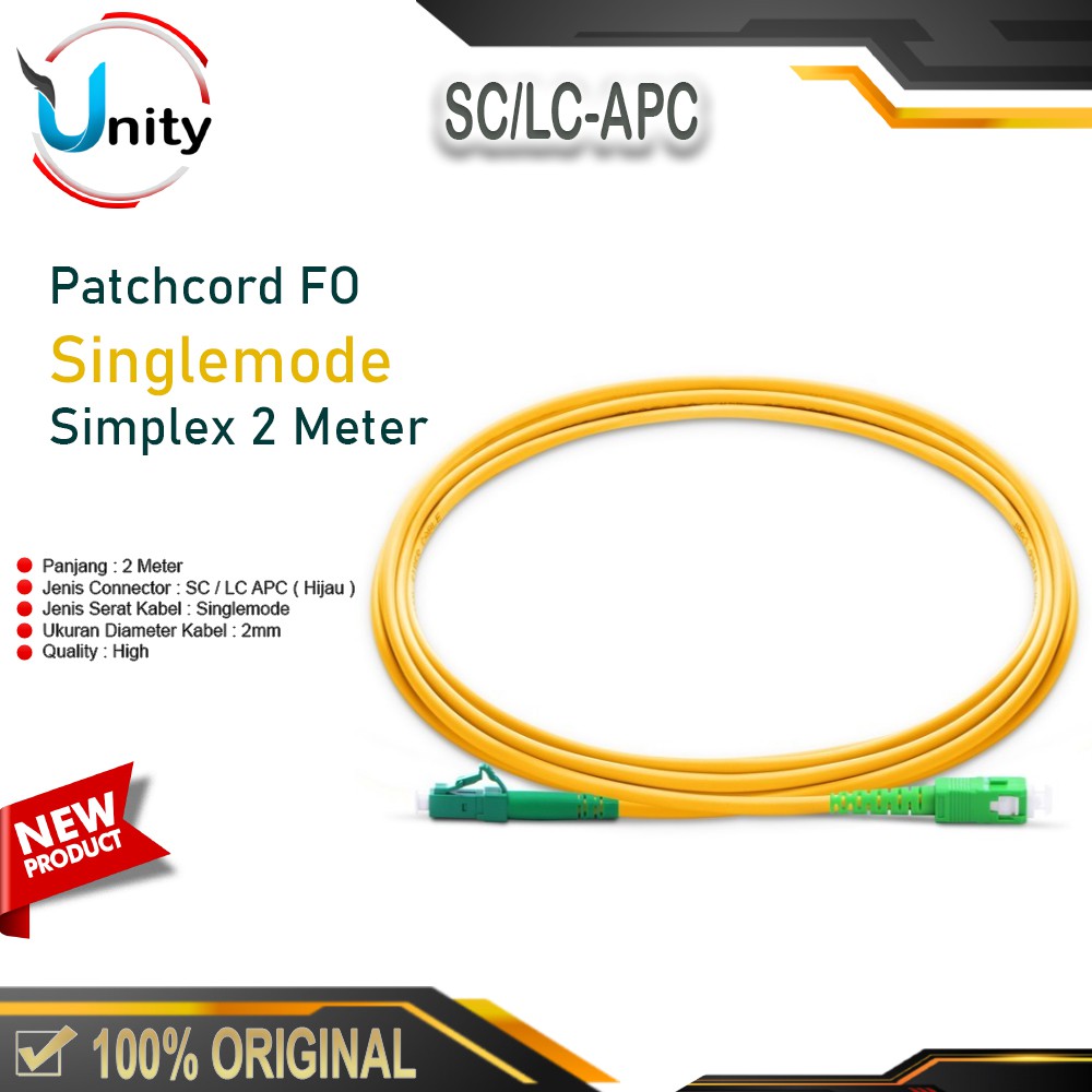 Jual Patchcord 2M Simplex SC LC APC Kabel Fiber Optik Singlemode 2 ...