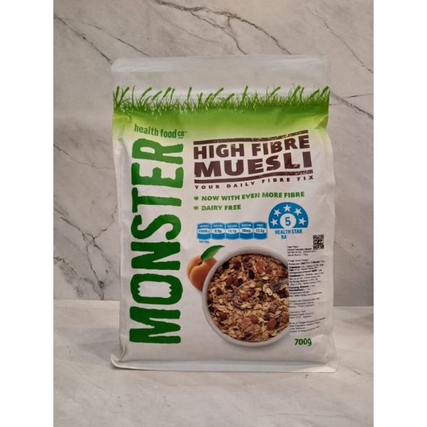Jual MONSTER - HIGH FIBER MUESLI, Menu Sarapan Sehat Oatmeal 700gr ...