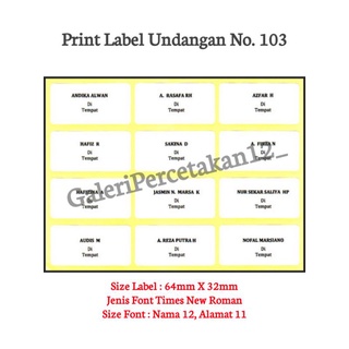 Jual Label undangan/Stiker Undangan/Stiker Nama/ Stiker Label Nama ...