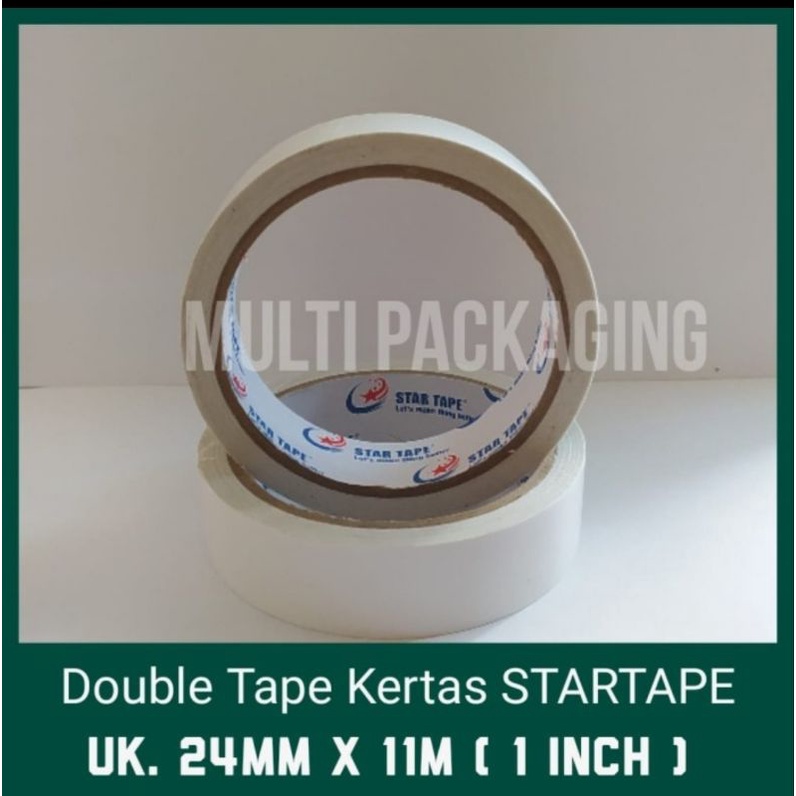 Jual Double Tape Kertas 24mm x 11m / Double Tape 1 inch | Shopee Indonesia