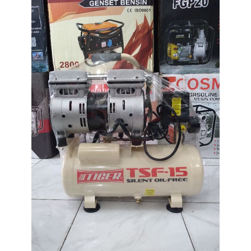 Jual Kompresor Angin TIGER TSF -15 Silent Oilles | Shopee Indonesia